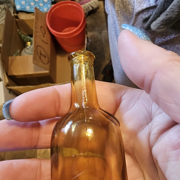Art | Glass Amber Miniature Wine Bottle Carafe Vintage | Poshmark